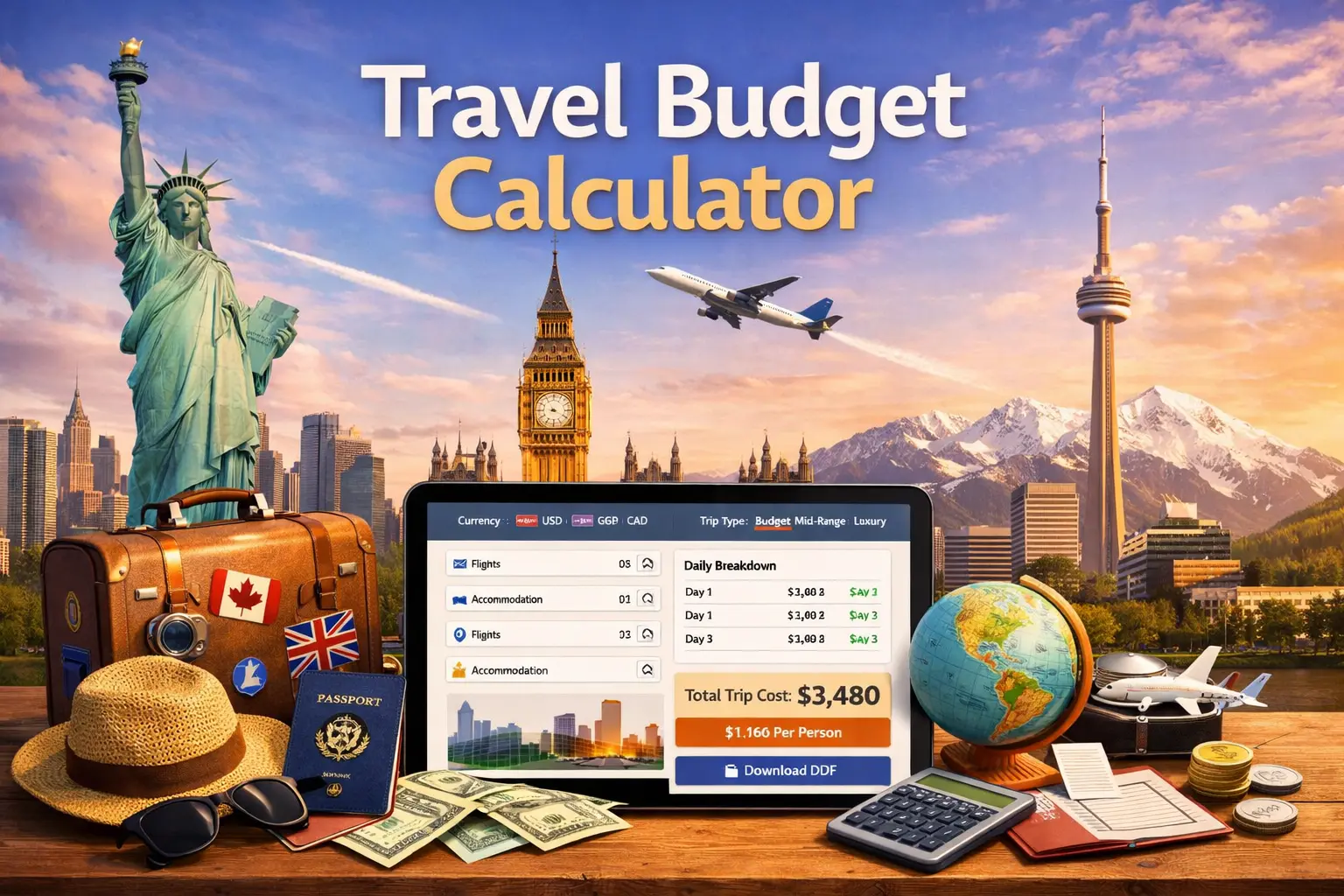 #1 Travel Budget Calculator » Plan Your Trip Costs the Smart Way